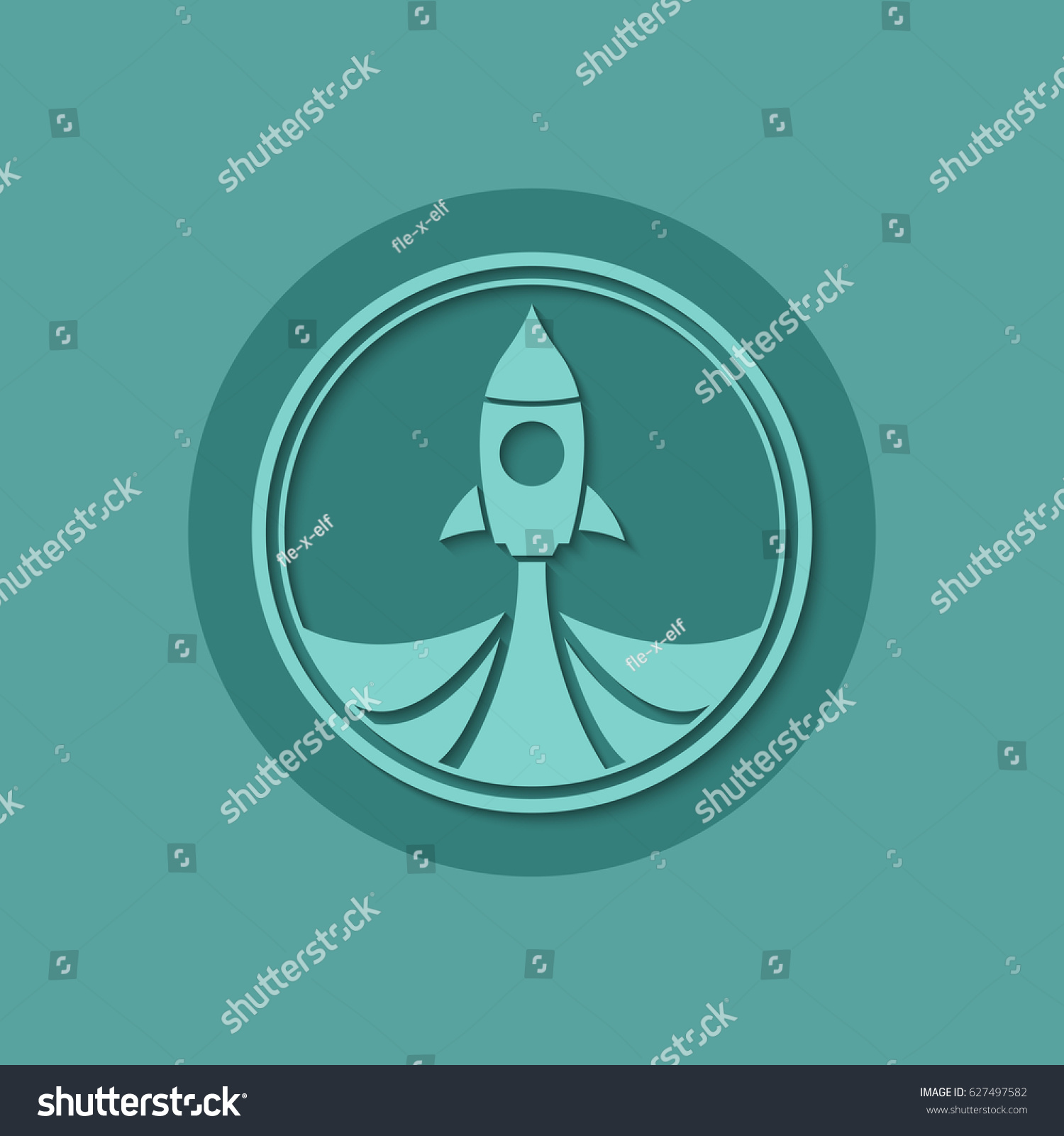 Spaceship Rocket Star Rocket Icon Stock Vector (Royalty Free) 627497582 ...