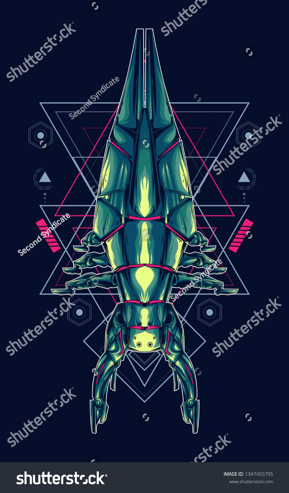Spaceship Sacred Geometry Stock Vector (Royalty Free) 1347455795 ...