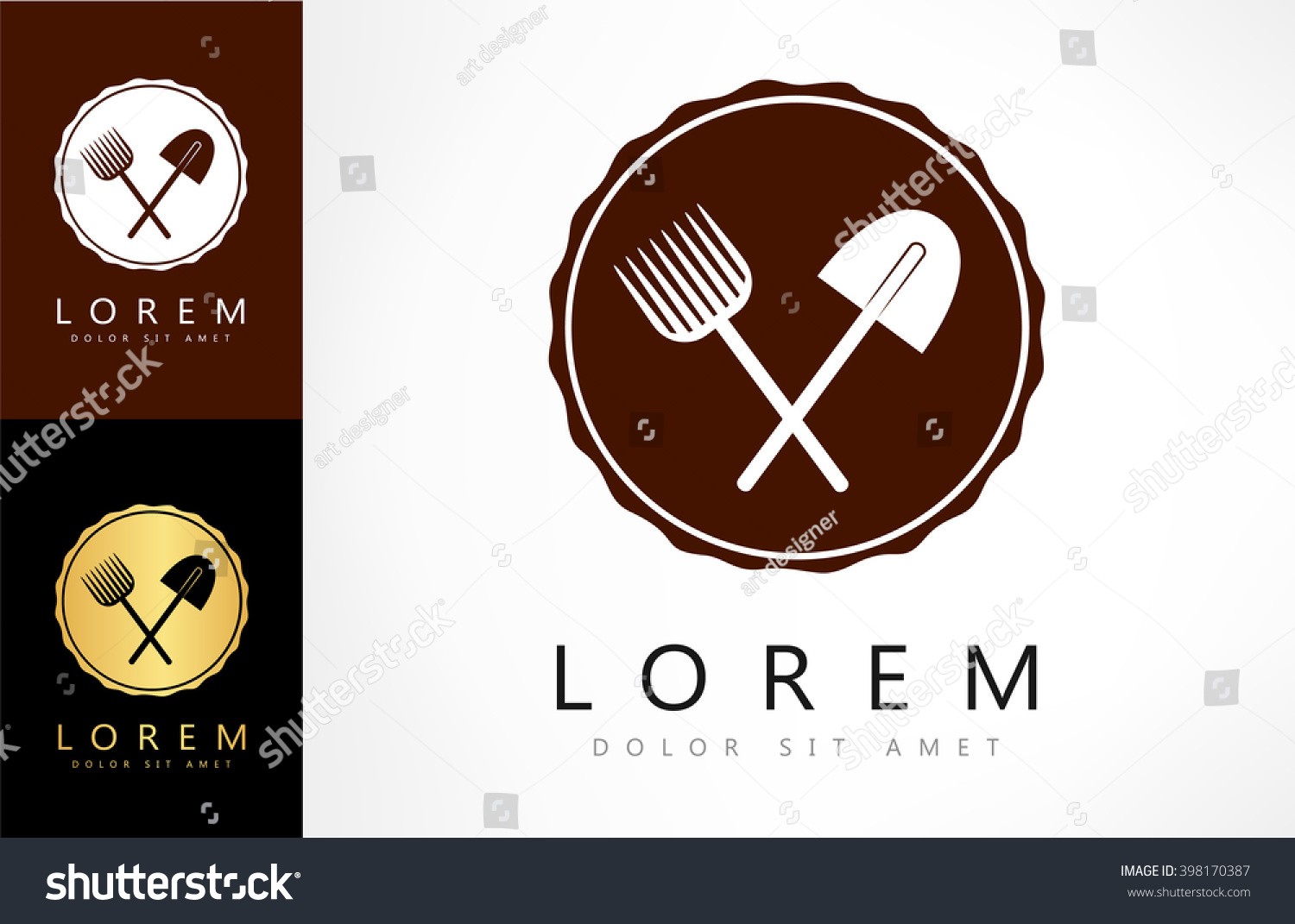Spade Pitchfork Logo Vector Design Stock Vector (Royalty Free ...