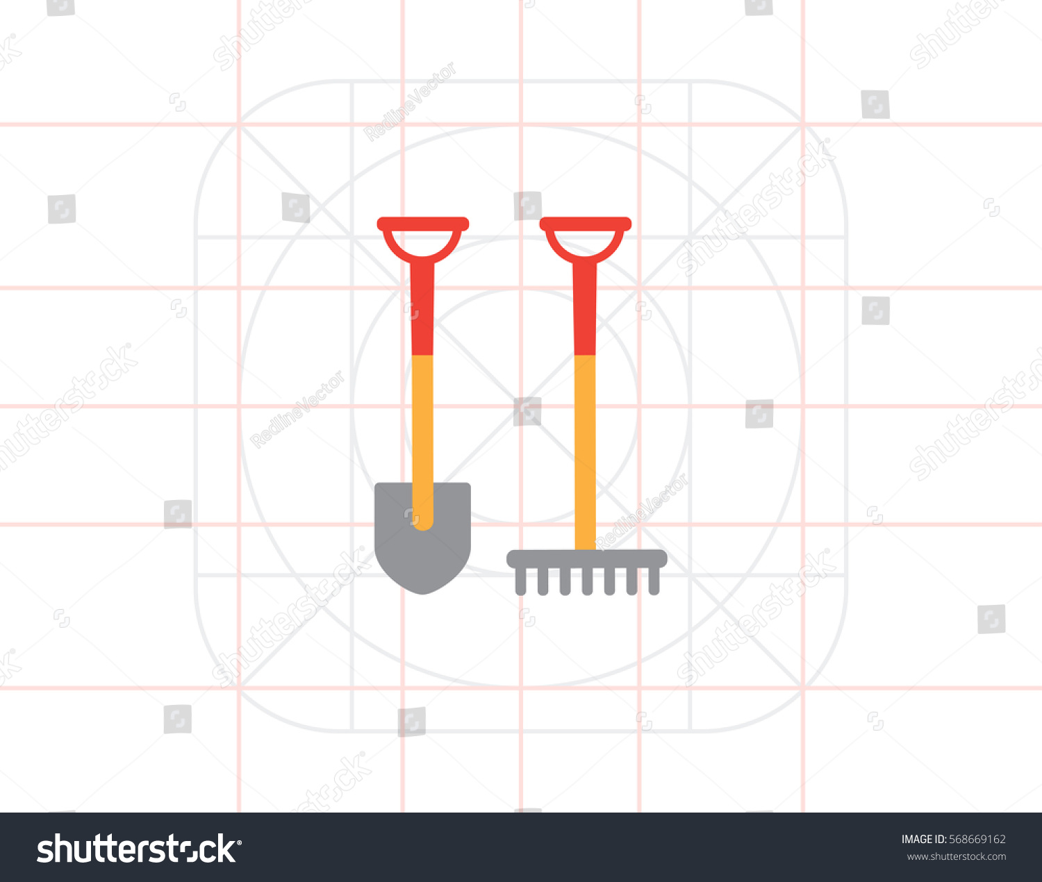 Spade Rake Icon Stock Vector (Royalty Free) 568669162 | Shutterstock