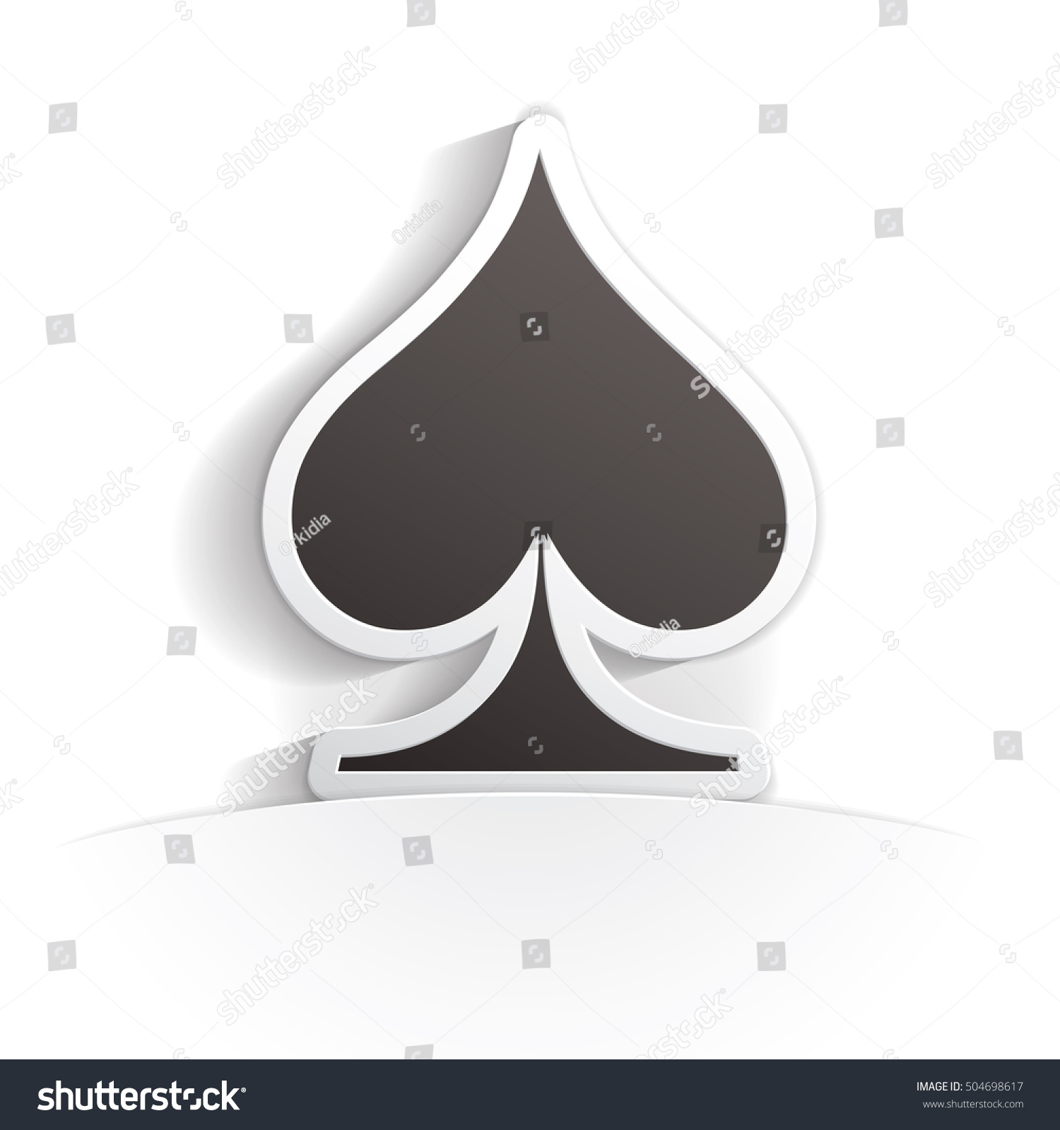 Spades Icon Paper Style Full Vector Stock Vector (Royalty Free ...