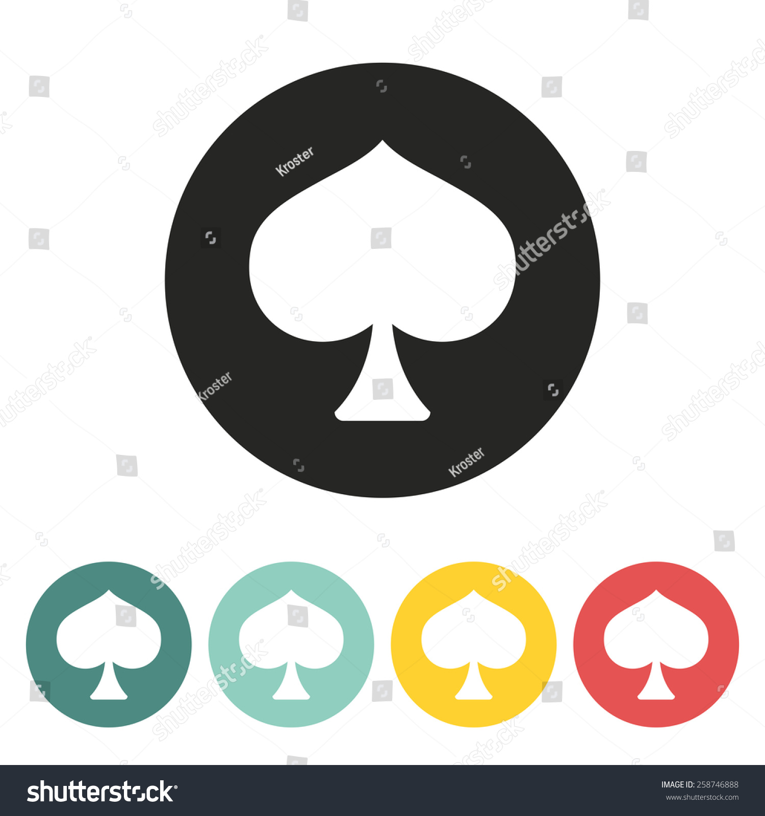 Spades Iconvector Illustration Stock Vector (Royalty Free) 258746888