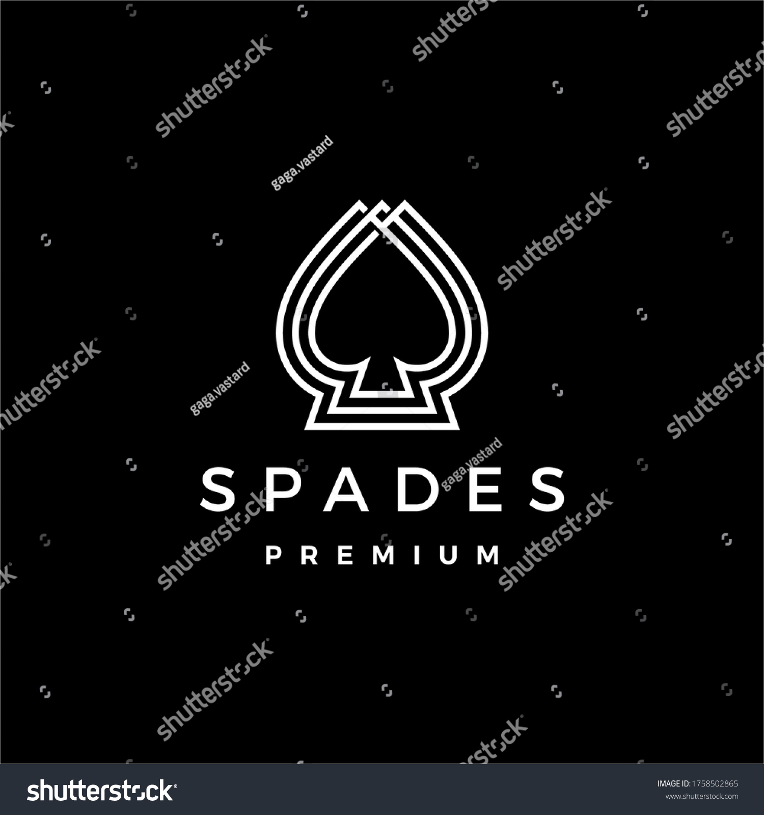 Spades Logo Vector Icon Illustration Stock Vector (Royalty Free) 1758502865