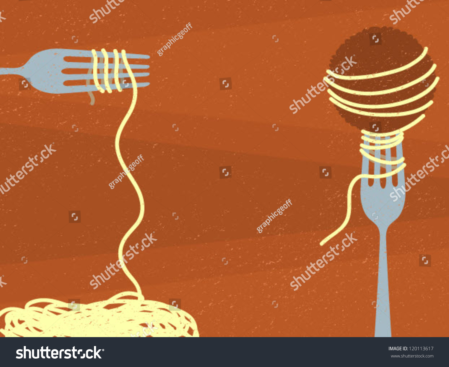 Spaghetti Meatball Stock Vector (Royalty Free) 120113617 - Shutterstock