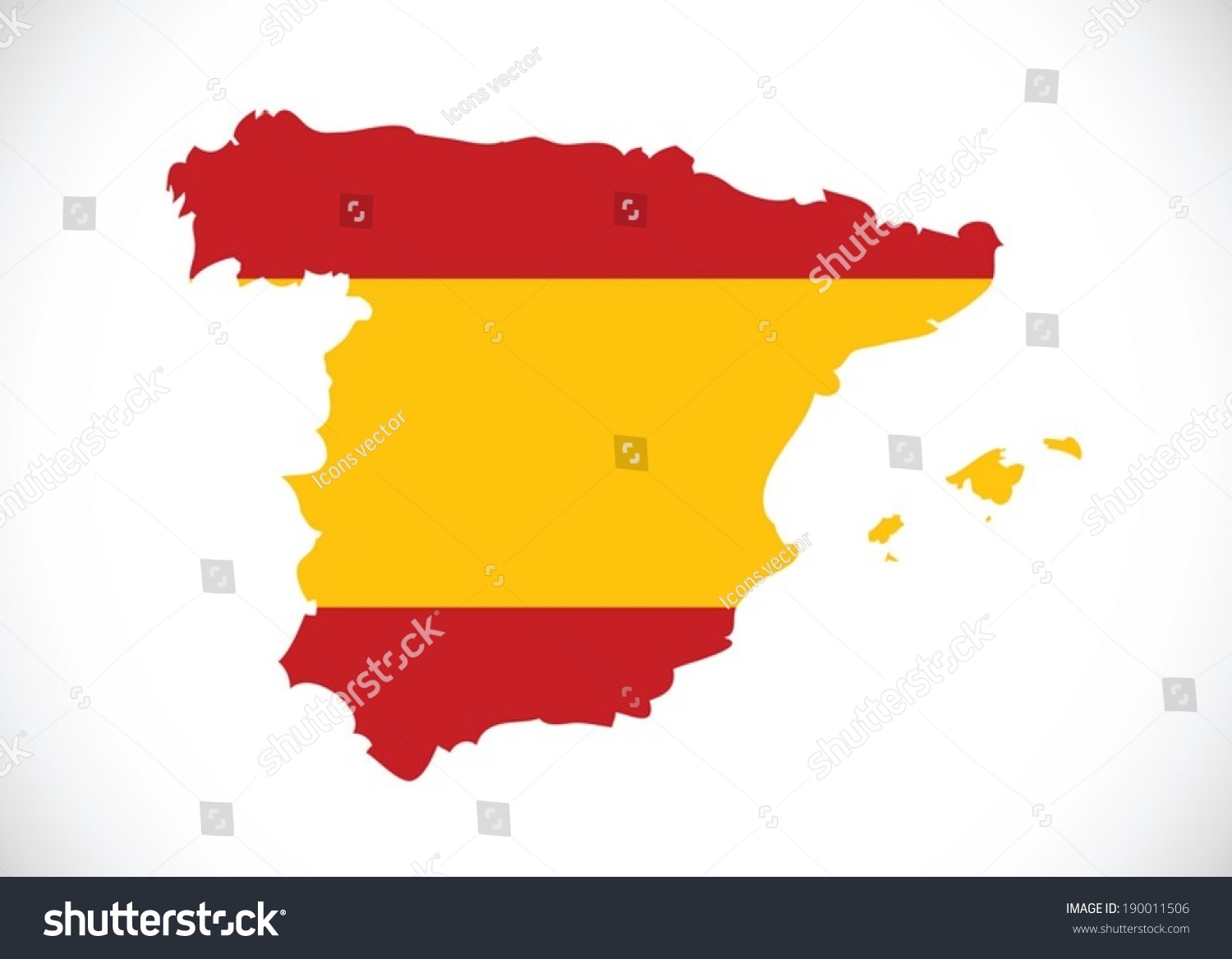 Spain Flag Map Country Shape Idea Stock Vector (Royalty Free) 190011506 ...