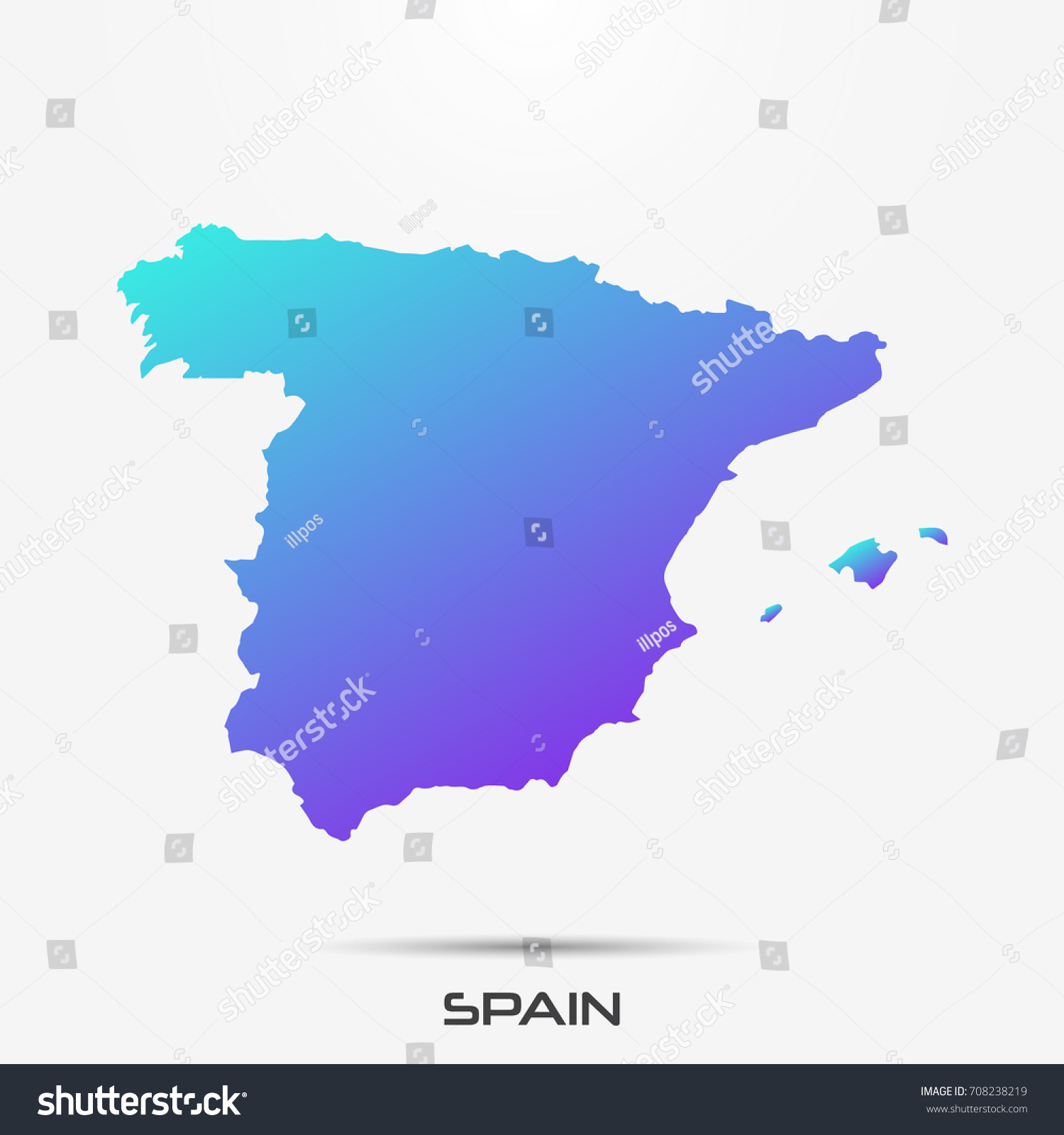Spain Mapborder Purpleturquoise Gradient Vector Illustration : image ... Spain Mapborder Purpleturquoise Gradient Vector Illustration : image ...