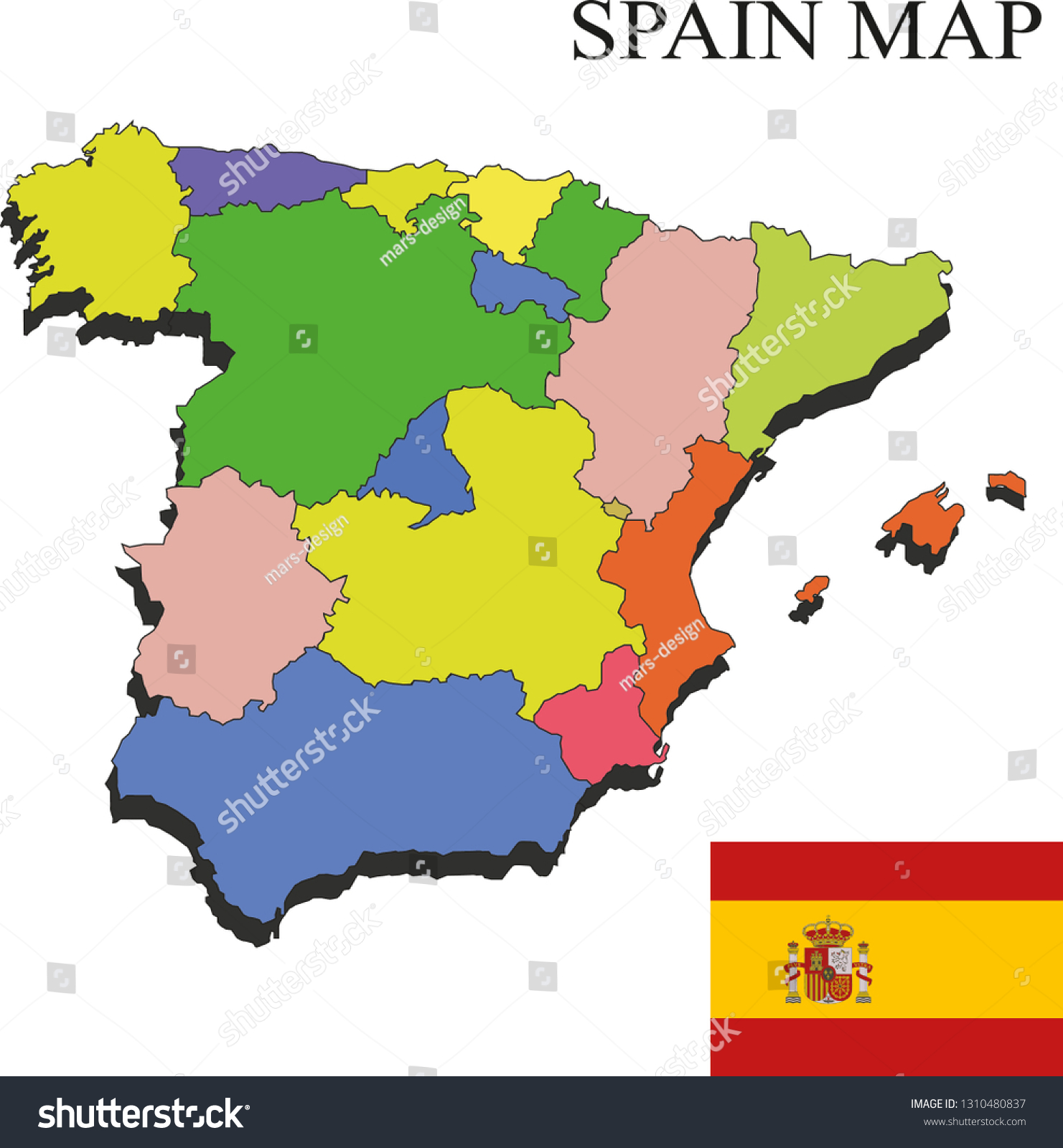 Spain Map Drawing Spain Map Country: vector de stock (libre de regalías ...
