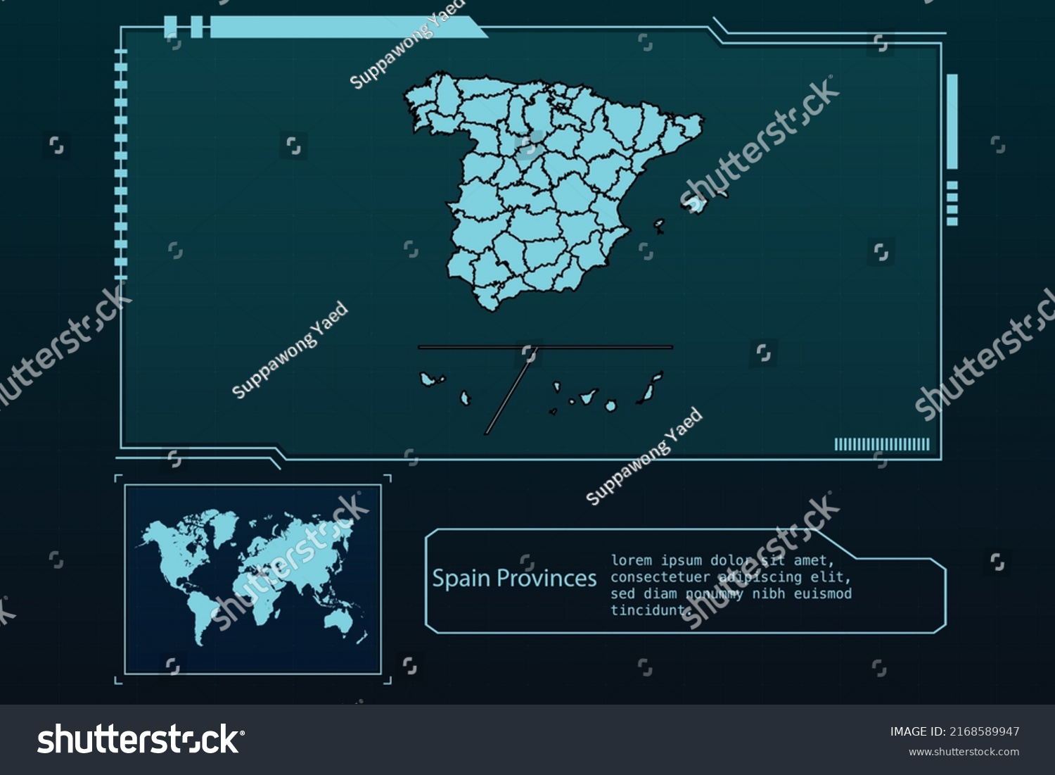 Spain Provinces Map Futuristic Infographic Map Stock Vector (Royalty ...