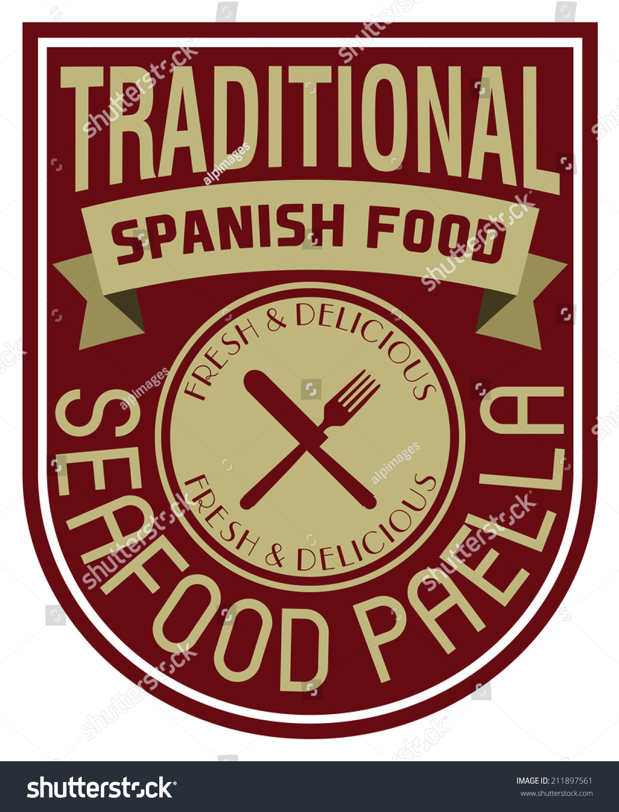 Spanish Food Label Stock Vector (Royalty Free) 211897561