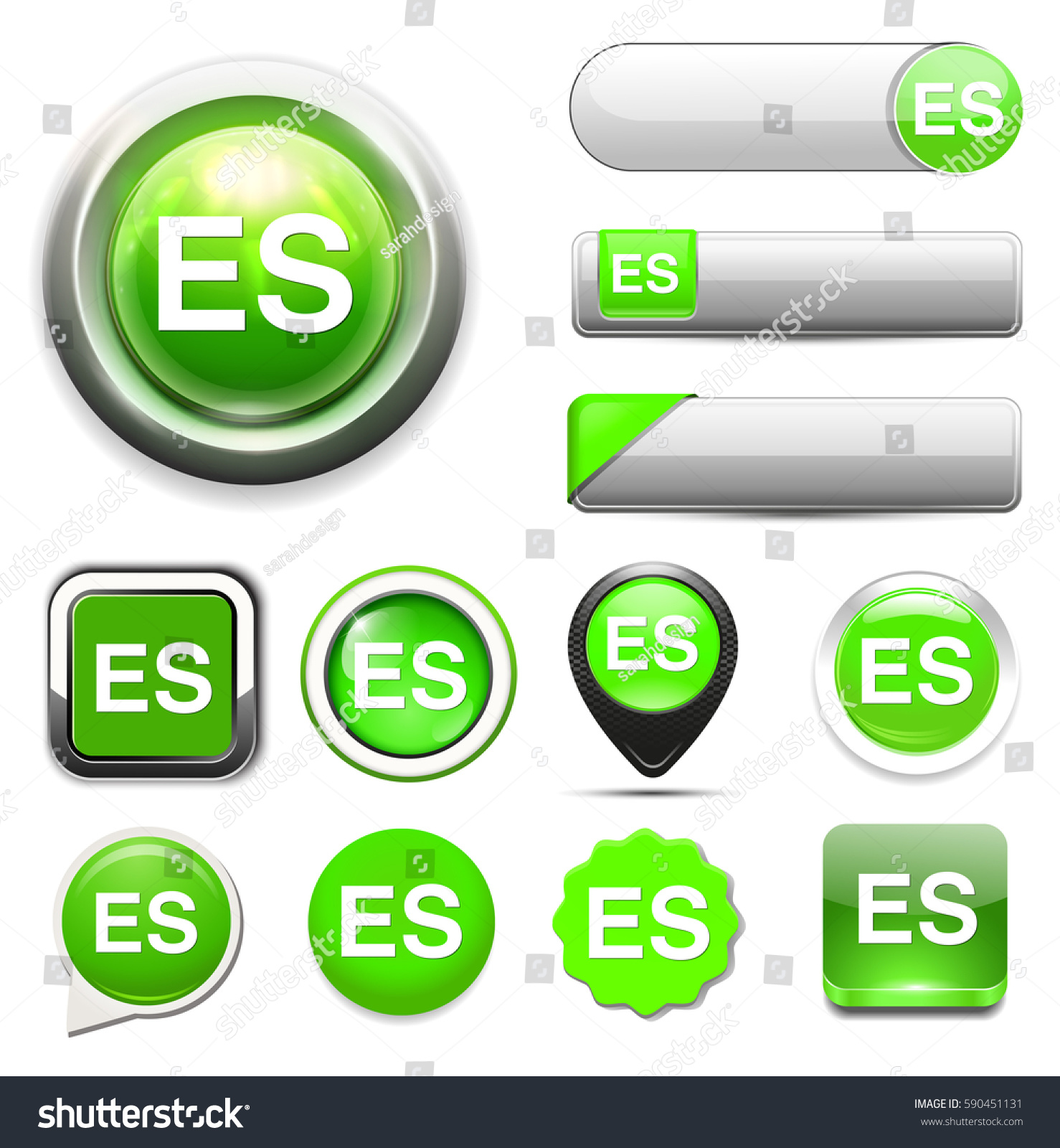 Spanish Sign Button Stock Vector (Royalty Free) 590451131 | Shutterstock