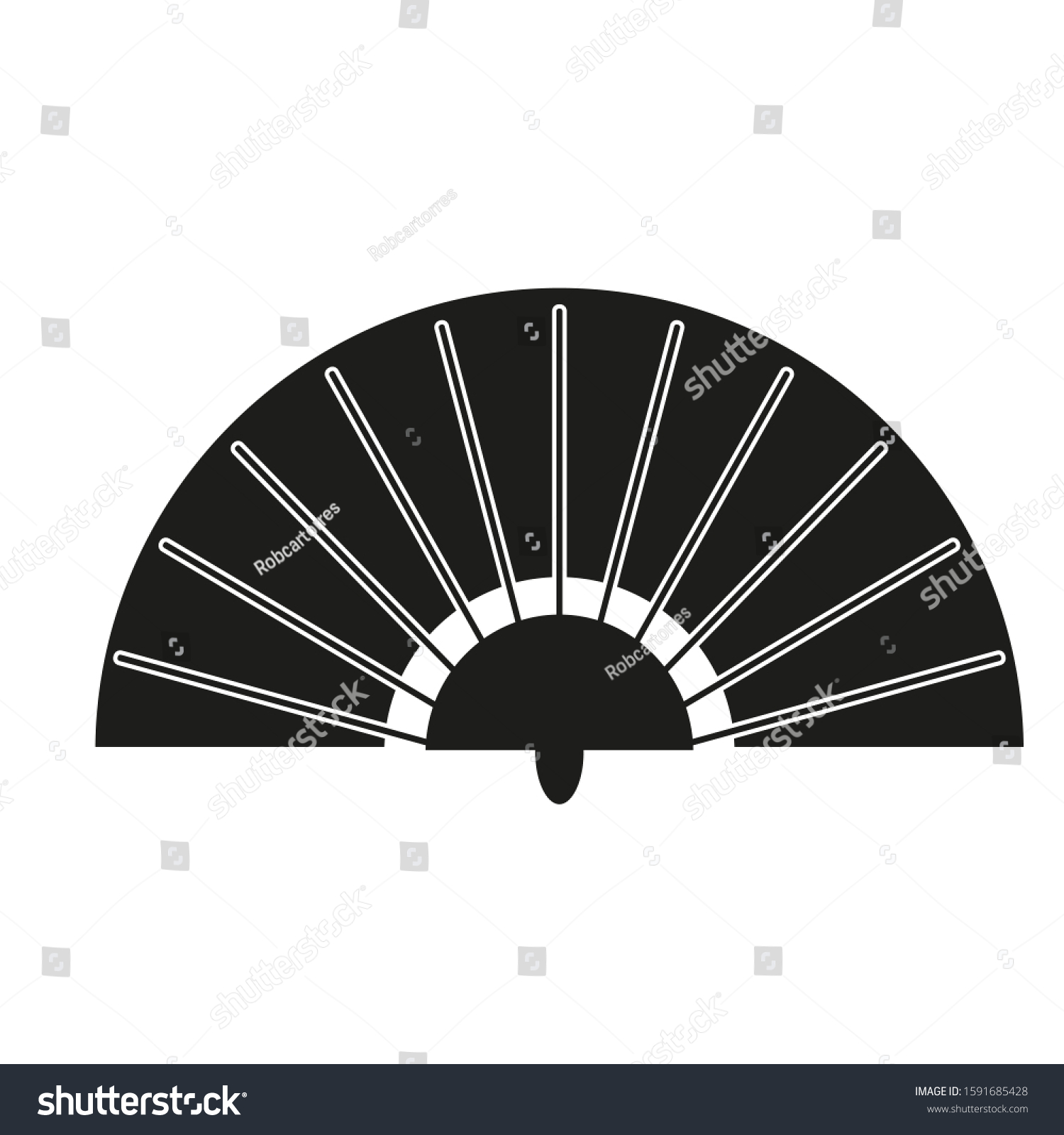 Spanish Typical Fan Icon Vector Stock Vector (Royalty Free) 1591685428 ...