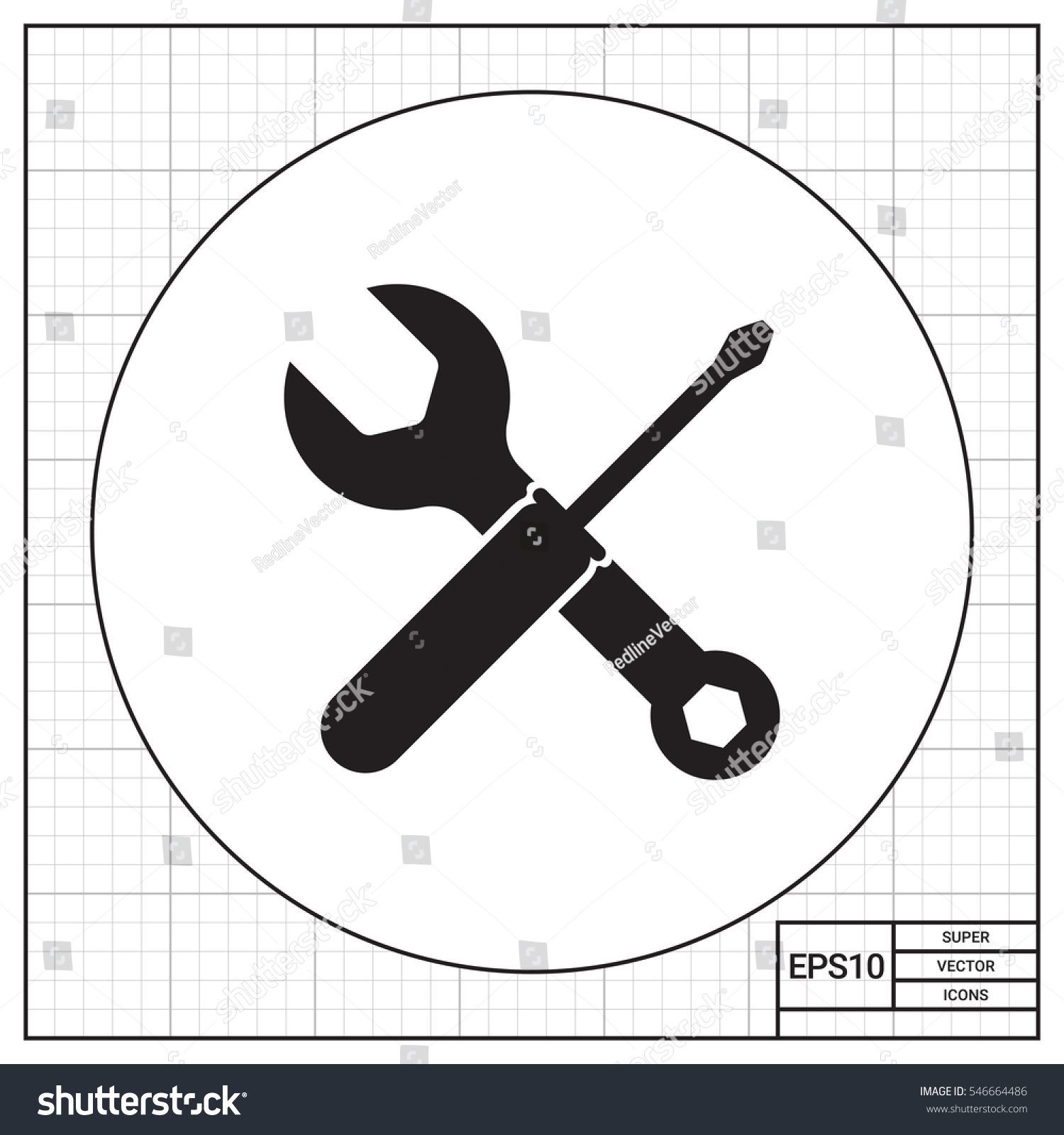Spanner Screwdriver Icon Stock Vector (Royalty Free) 546664486 ...