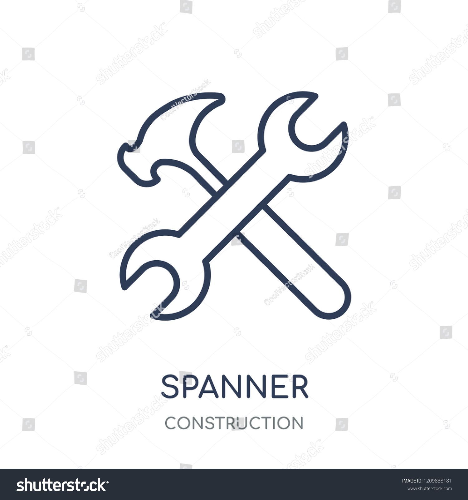 Spanner Icon Spanner Linear Symbol Design Stock Vector (Royalty Free ...