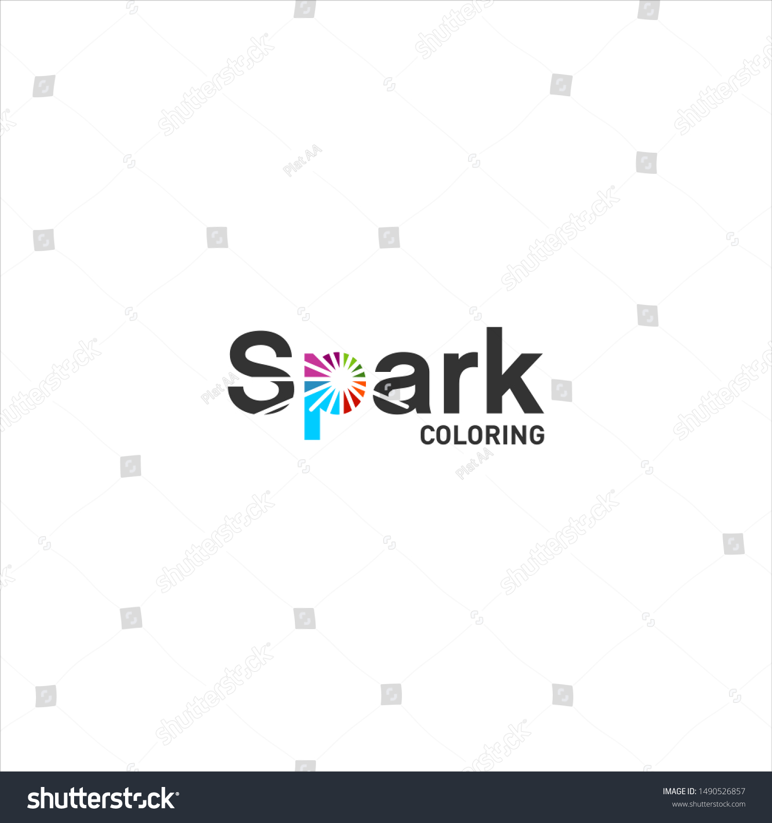 Spark Coloring Logo Design Type Stock Vector (Royalty Free) 1490526857