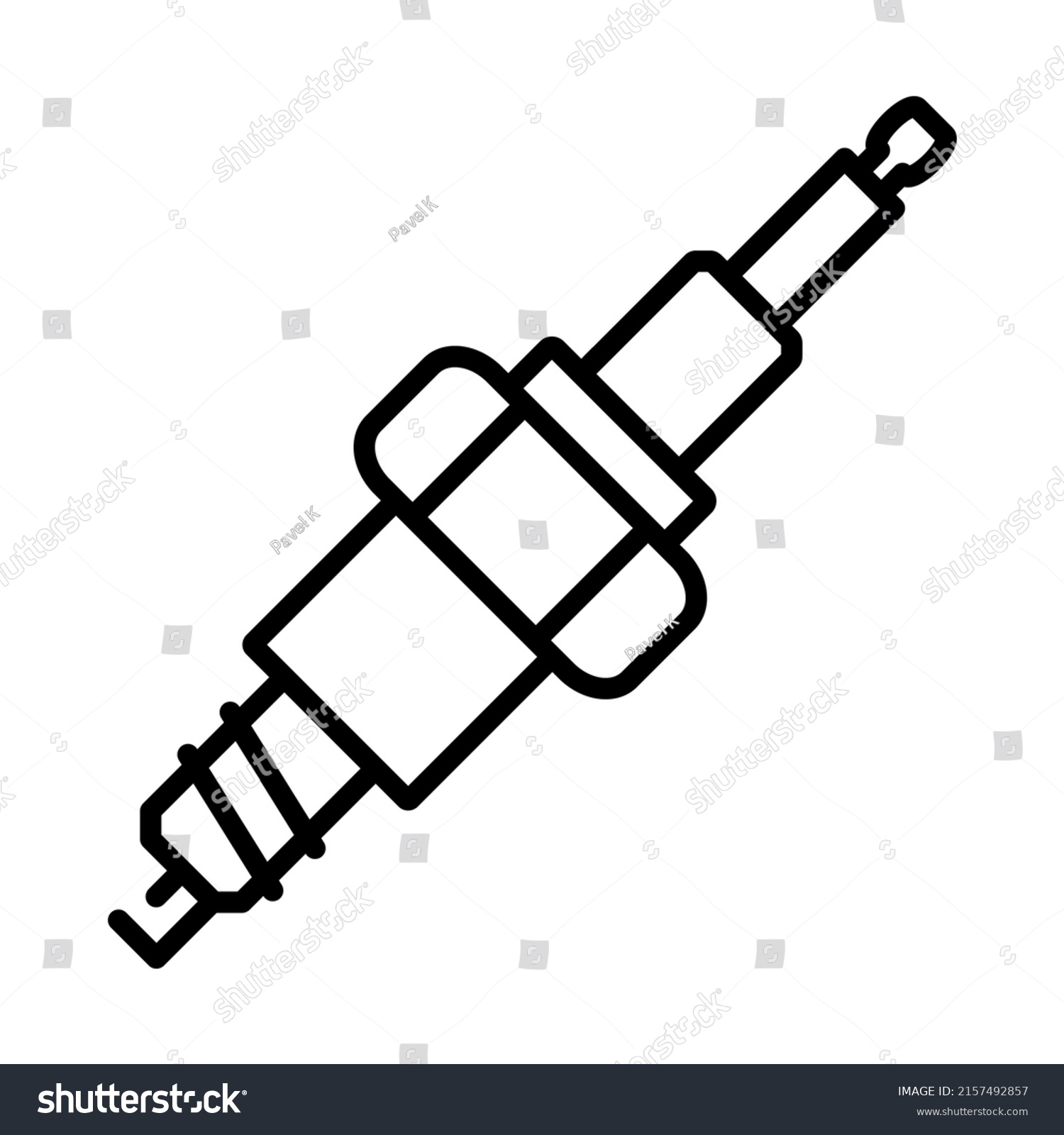 Spark Plug Icon Bold Outline Design Stock Vector (Royalty Free ...
