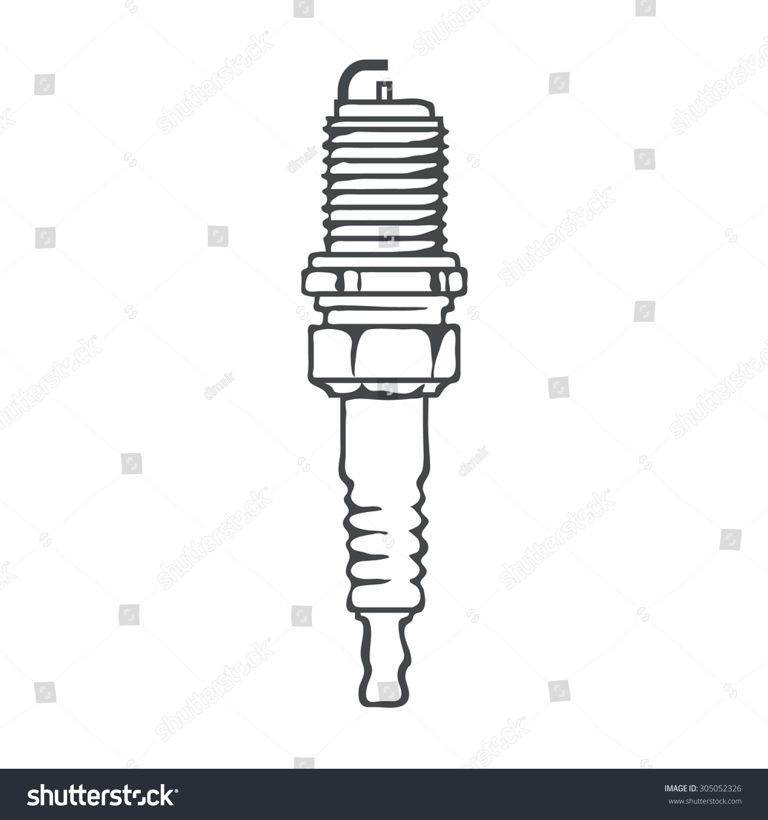 Spark Plug Isolated Vector Illustration Stock Vector (Royalty Free ...