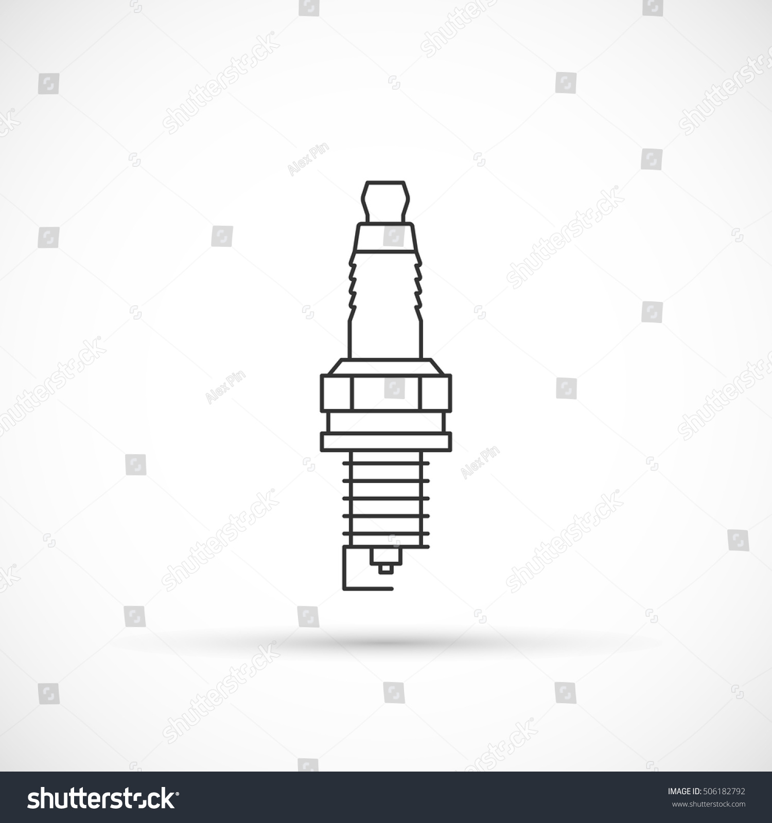Spark Plug Outline Icon Stock Vector (Royalty Free) 506182792 ...