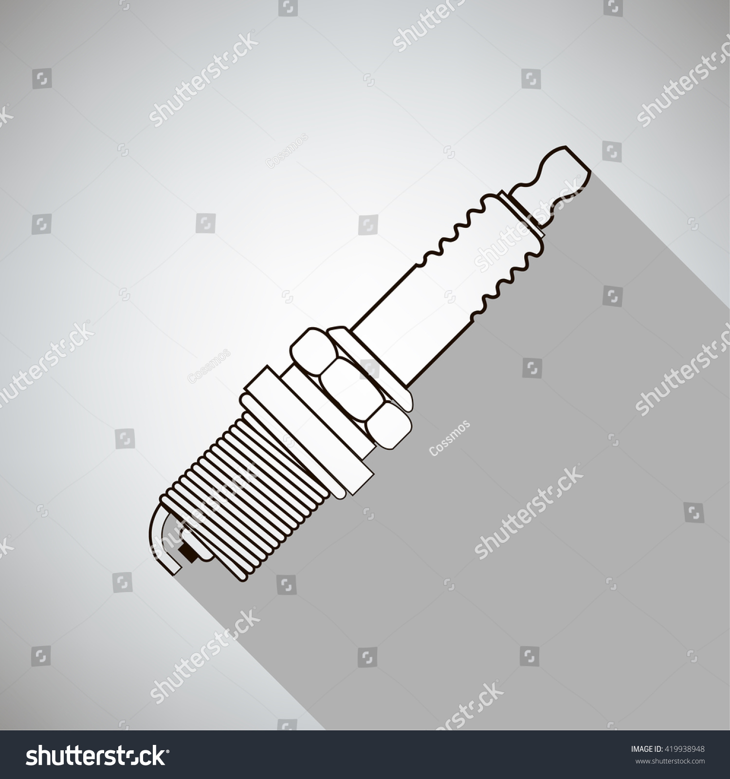 Spark Plug Vector Illustration Stock Vector (Royalty Free) 419938948