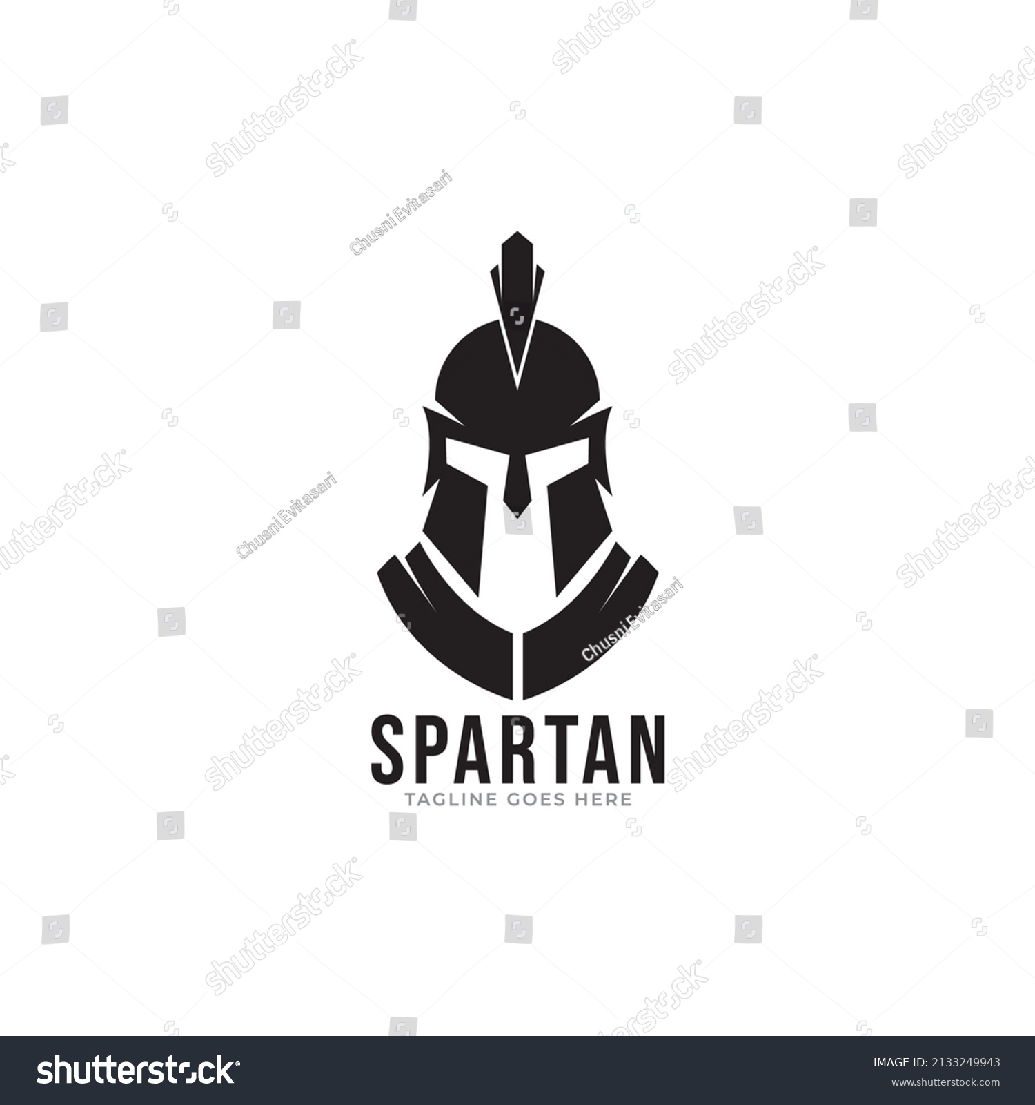 Sparta Helmet Logo Vector Template Stock Vector (Royalty Free) 2133249943