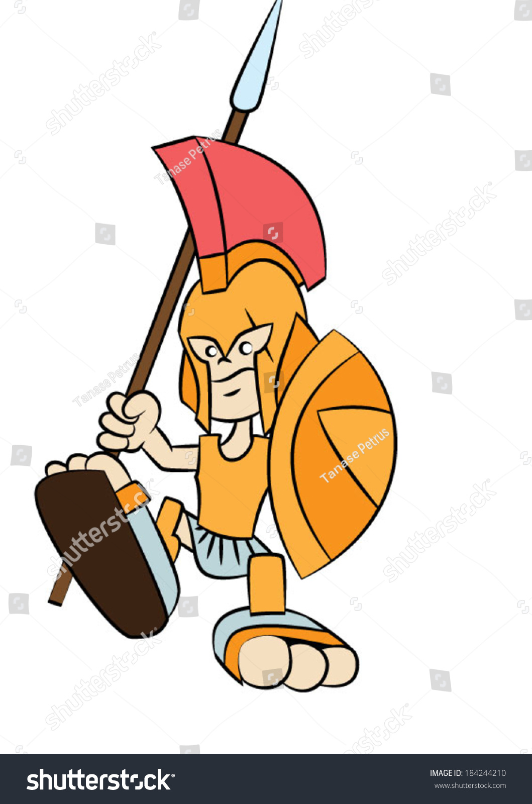 Spartan Cartoon Vector Stock Vector (Royalty Free) 184244210