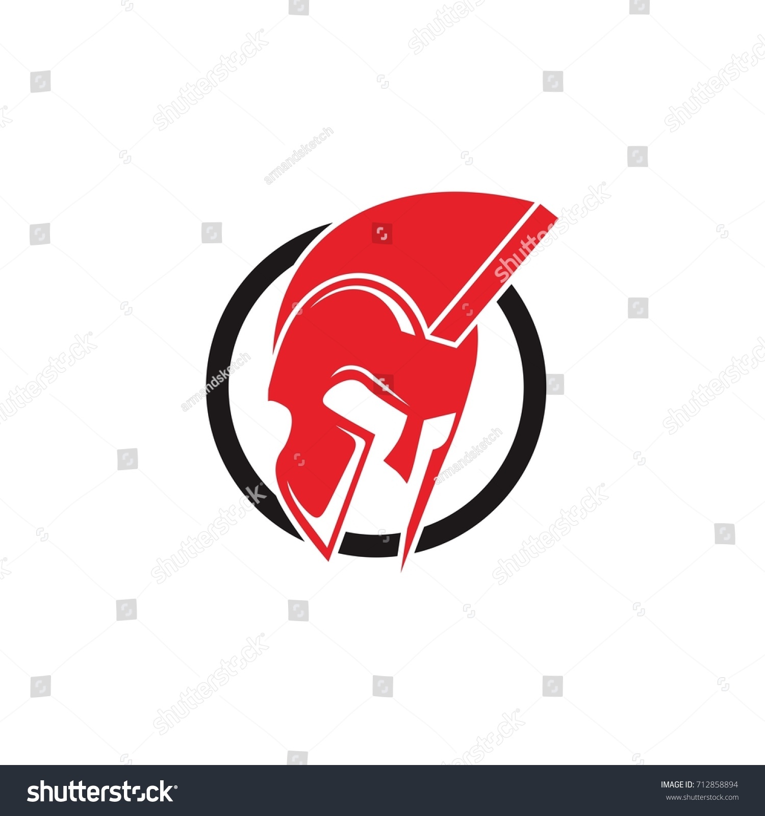 Spartan Helm Logo Stock Vector (Royalty Free) 712858894