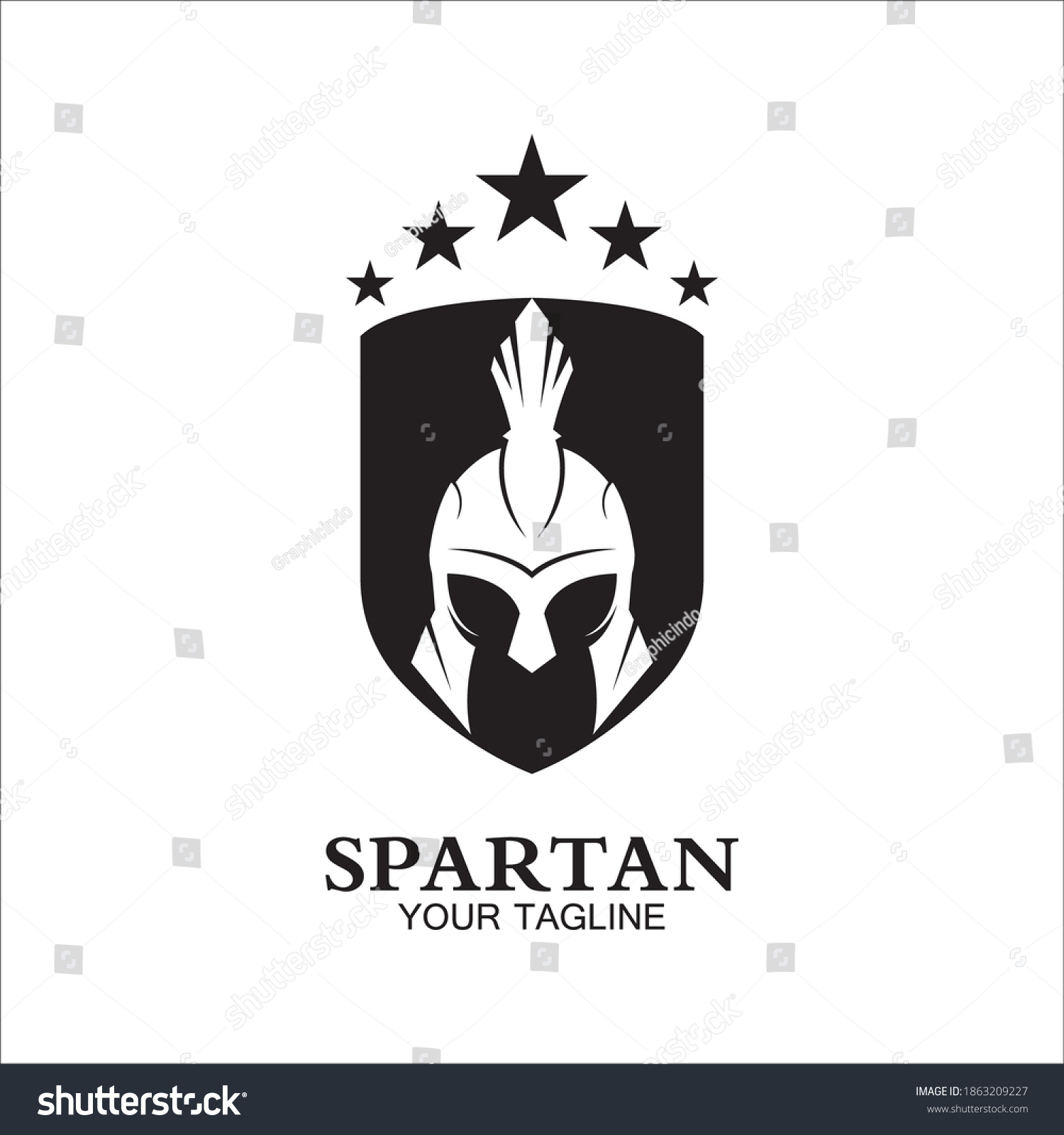 Spartan Logo Icon Designs Vector Stock Vector (Royalty Free) 1863209227
