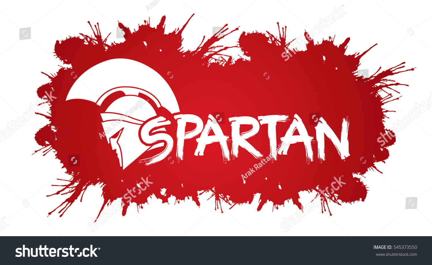 Spartan Text Designed Helmet Warrior Graphic Stock Vector (Royalty Free ...