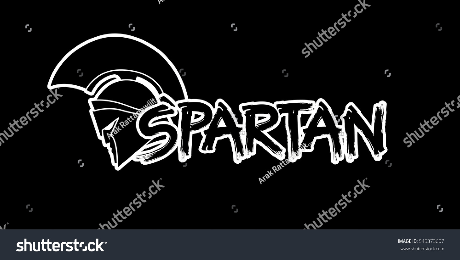 Texto espartano diseñado con casco guerrero: vector de stock (libre de ...