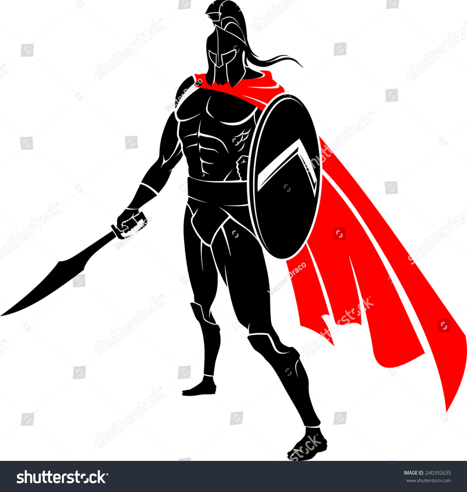 Spartan Warrior Conquest Stock Vector (Royalty Free) 240392635 ...