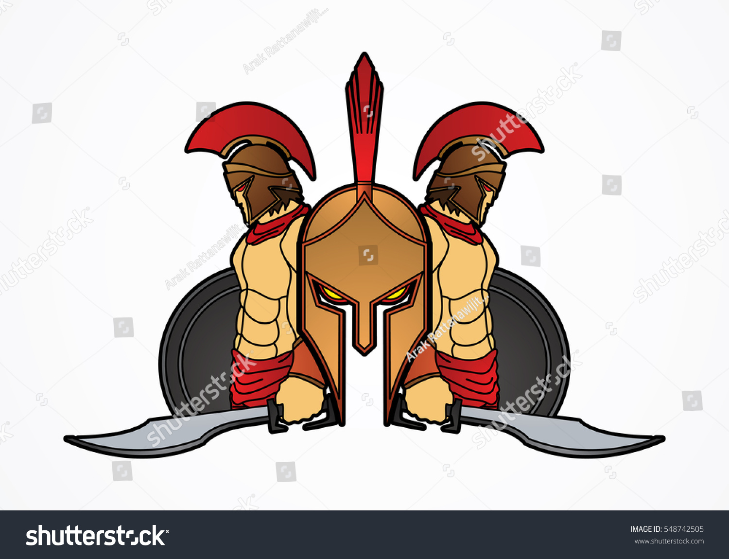 Spartan Warrior Pose Graphic Vector Stock Vector (Royalty Free ...