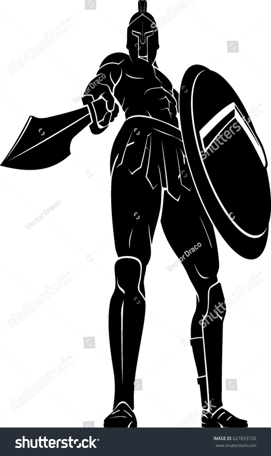 Spartan Sword Pointing Down Stock Vector (Royalty Free) 627833726 ...