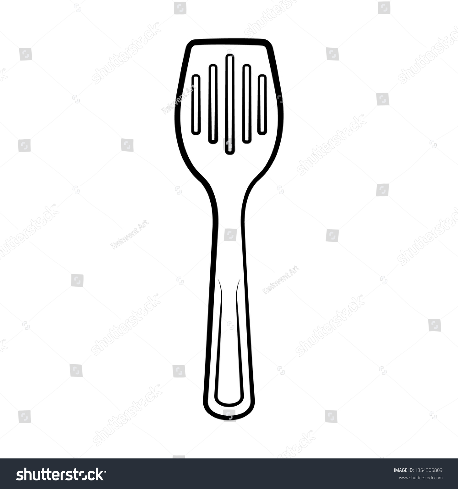Spatula Outline Printable Vector Illustration Stock Vector (Royalty ...
