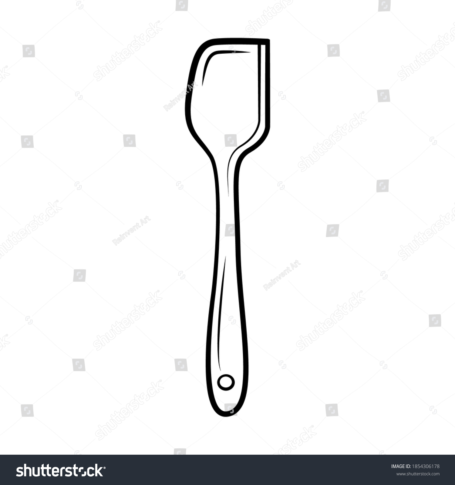 Spatula Outline Printable Vector Illustration: เวกเตอร์สต็อก (ปลอดค่า ...