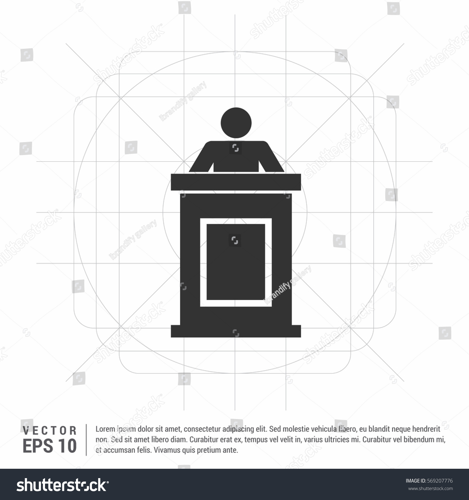 Speaker Rostrum Icon Stock Vector (Royalty Free) 569207776