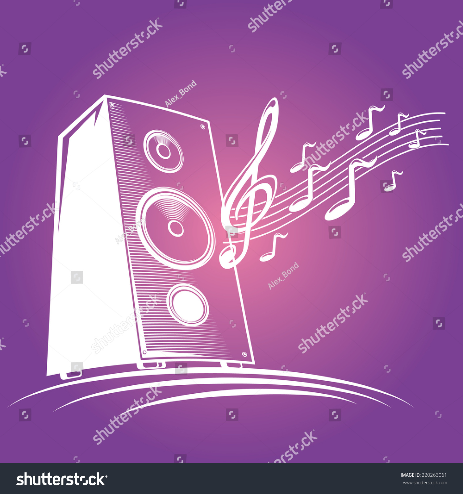 Speaker Musical Notes Stock Vector (Royalty Free) 220263061 | Shutterstock