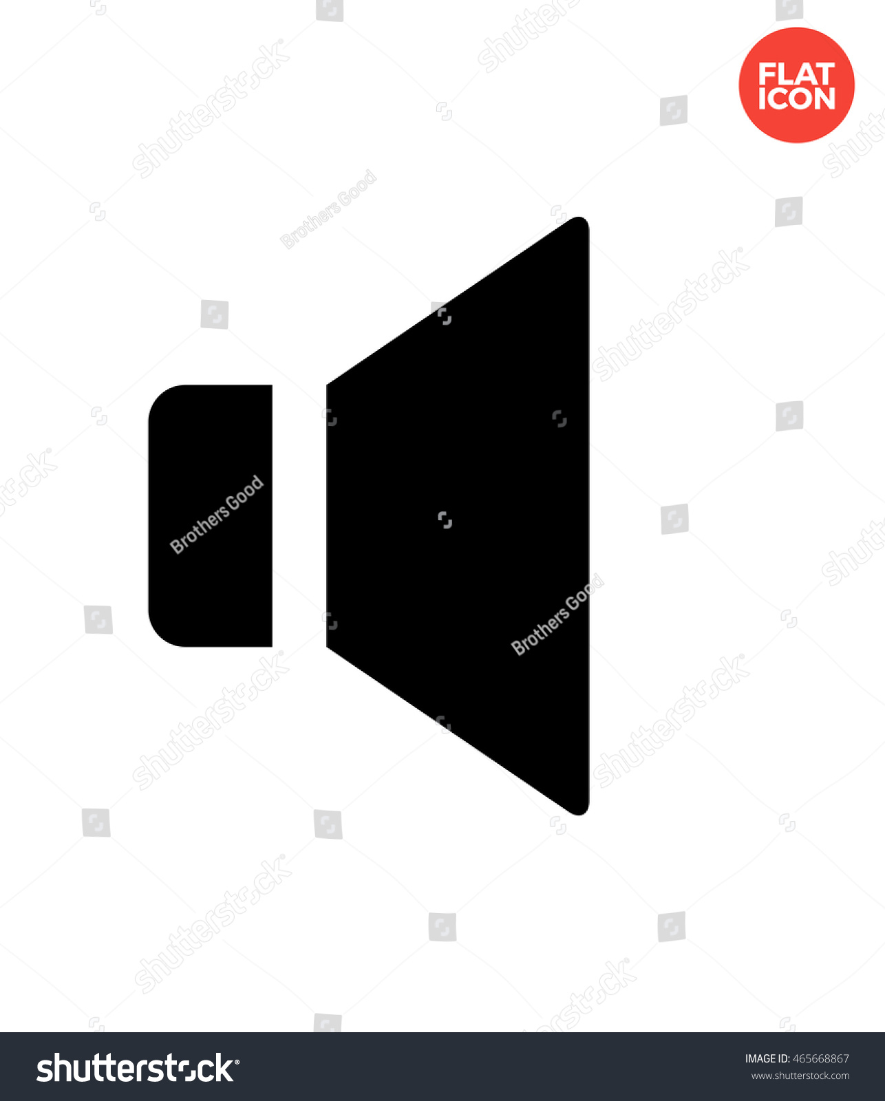 Speaker Side View Icon Flat Style Stock Vector (Royalty Free) 465668867 ...