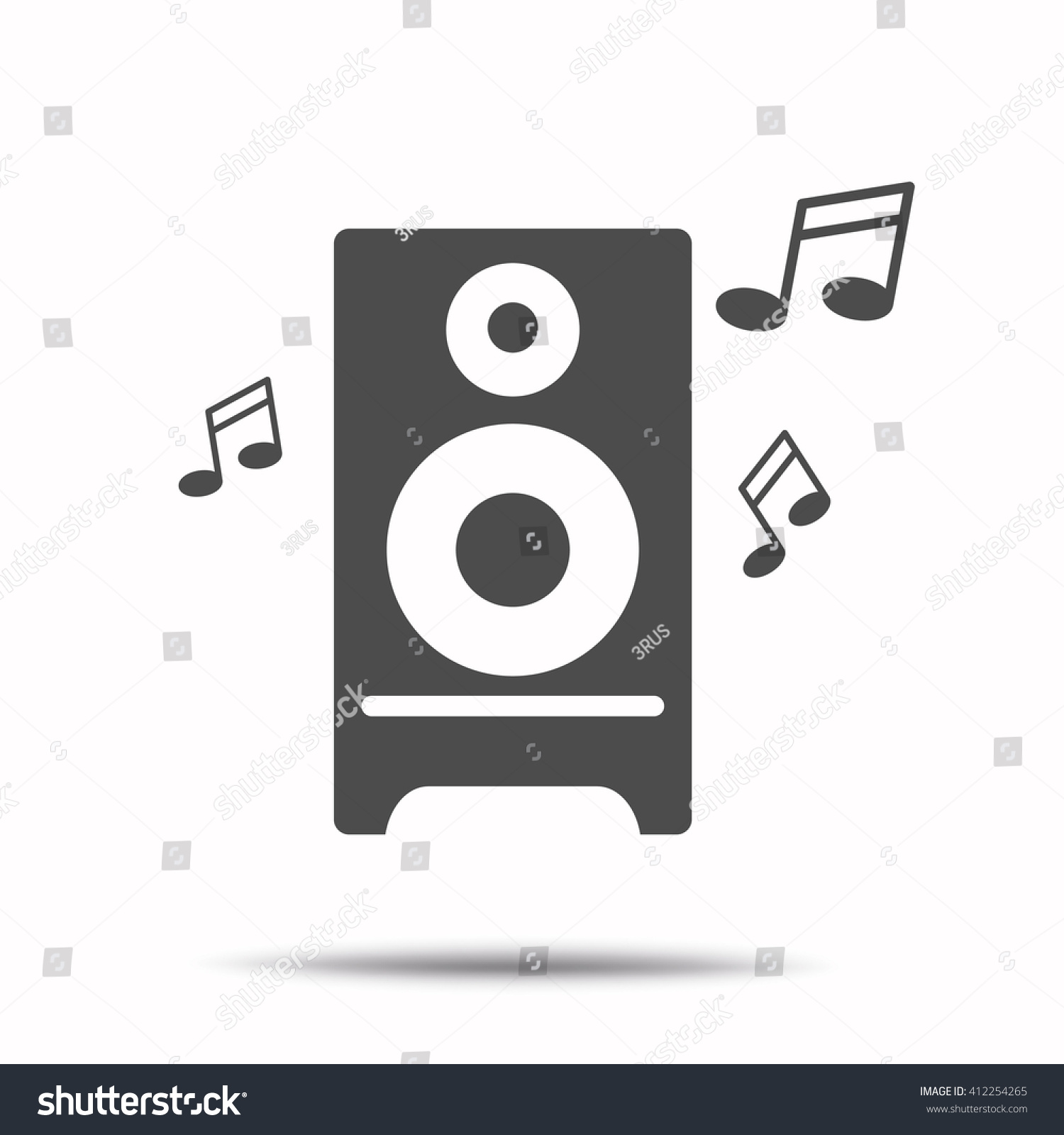 Speaker Music Notes Stock Vector (Royalty Free) 412254265 | Shutterstock