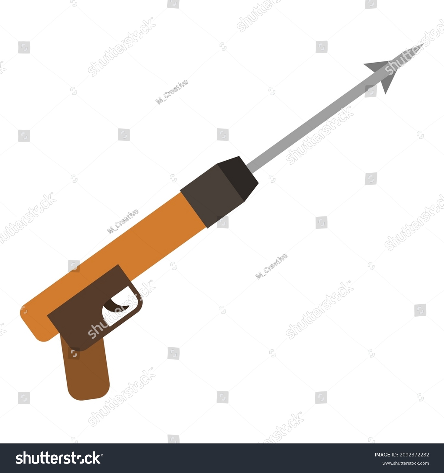 Speargun Flat Clipart Vector Illustration: стоковая векторная графика ...