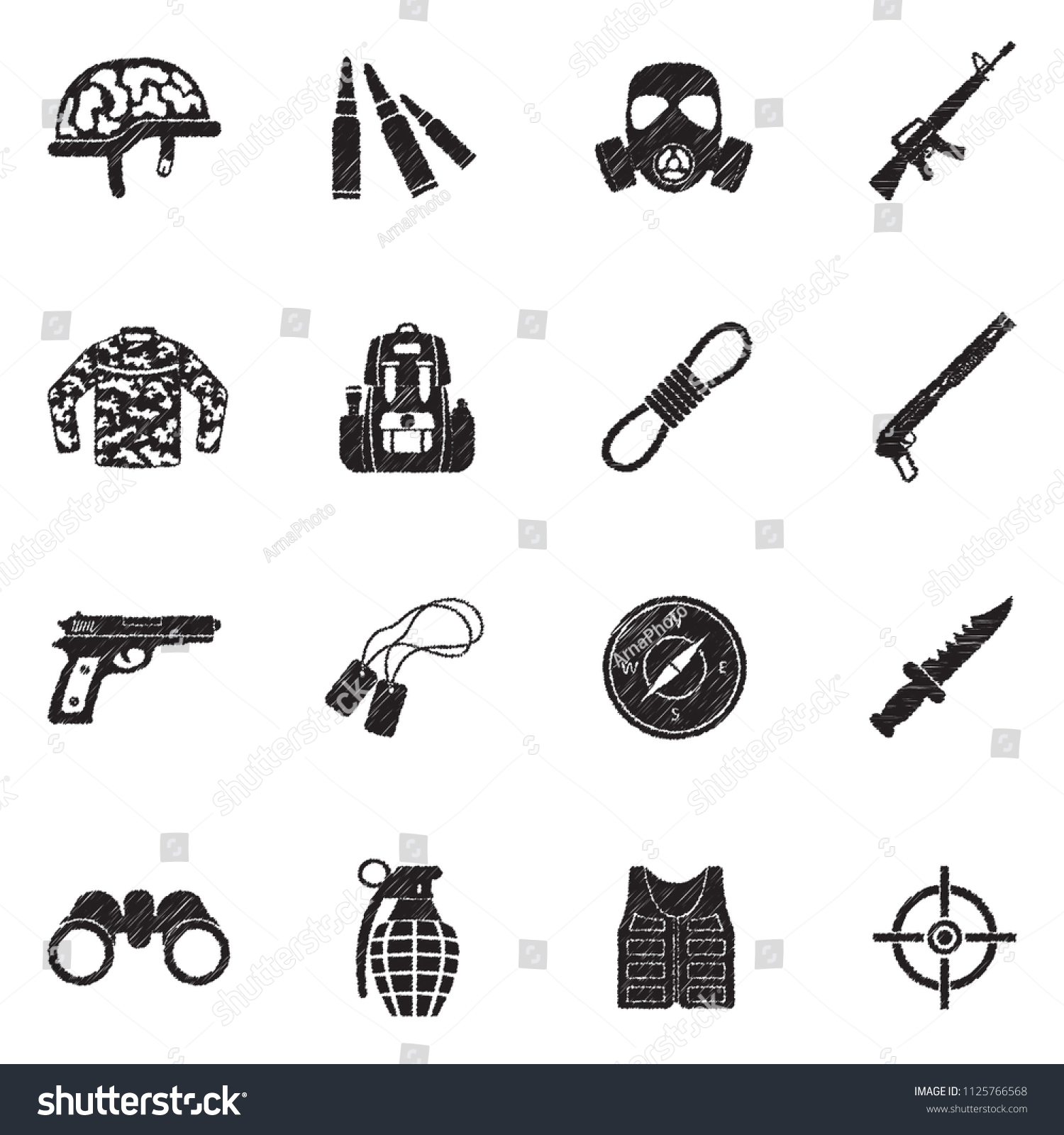Special Forces Icons Black Scribble Design Stock Vector (Royalty Free ...