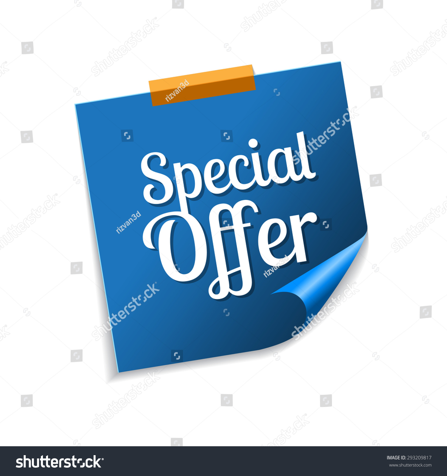 Special Offer Blue Sticky Notes Vector Stock Vector (Royalty Free ...
