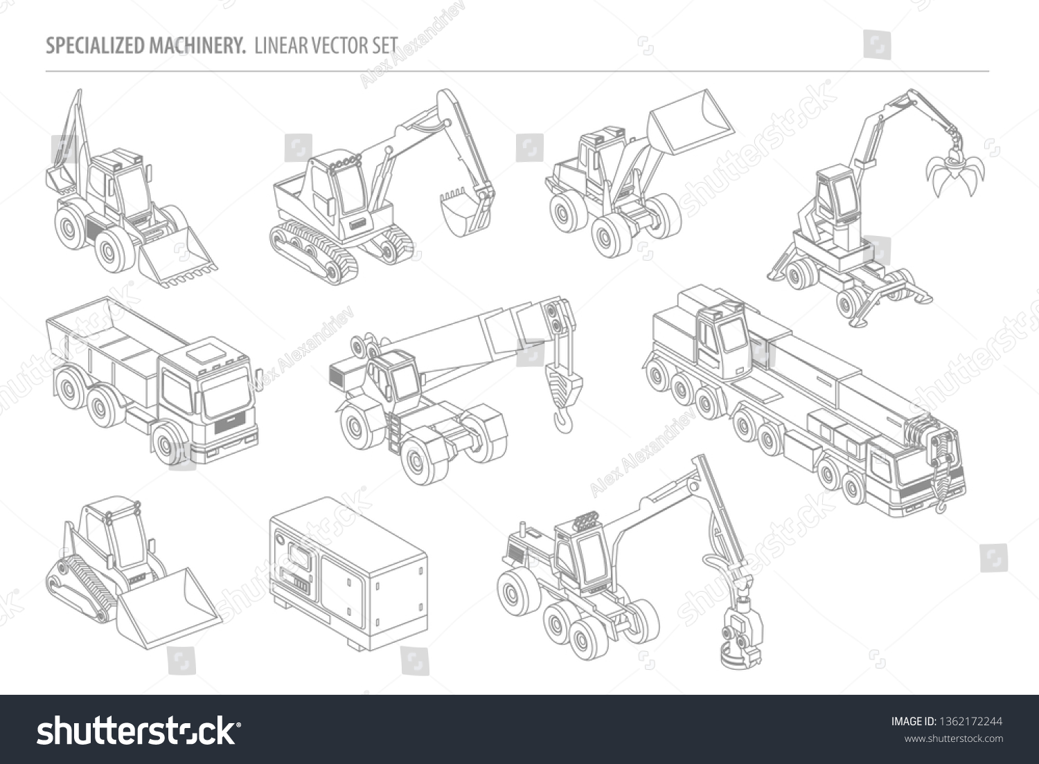 Specialized Machinery Isometric Vector Set Stock Vector (Royalty Free ...