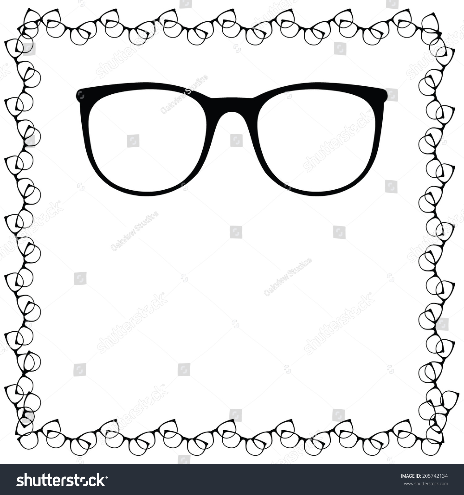 Spectacles Border Black And White Stock Vector Illustration 205742134 ...