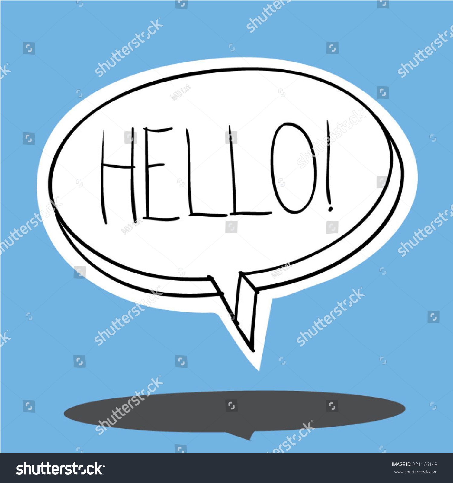 Speech Balloon Hello Vector Illustration Stock Vector (Royalty Free ...