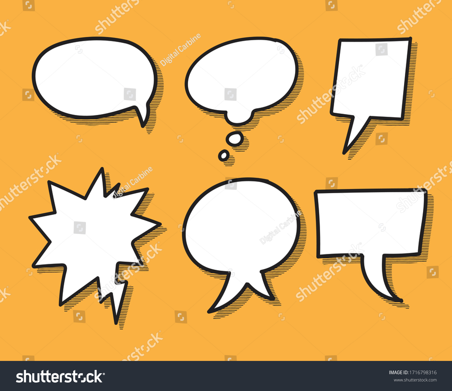 Speech Balloons Cartoon Vector Illustration Set Stock Vector (Royalty ...