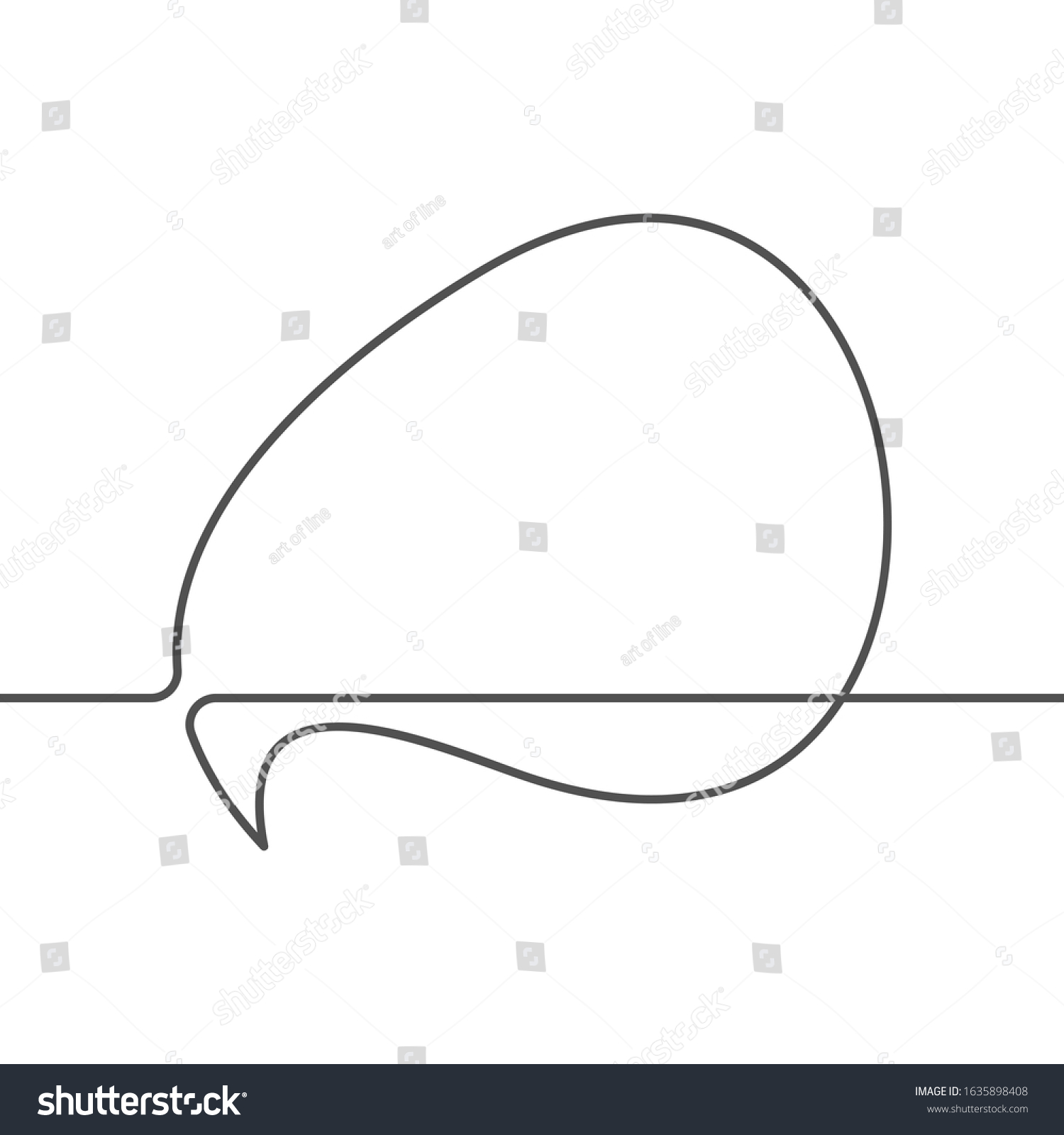 Speech Bubble Continuous Line Drawing Flow Stock Vector (Royalty Free ...