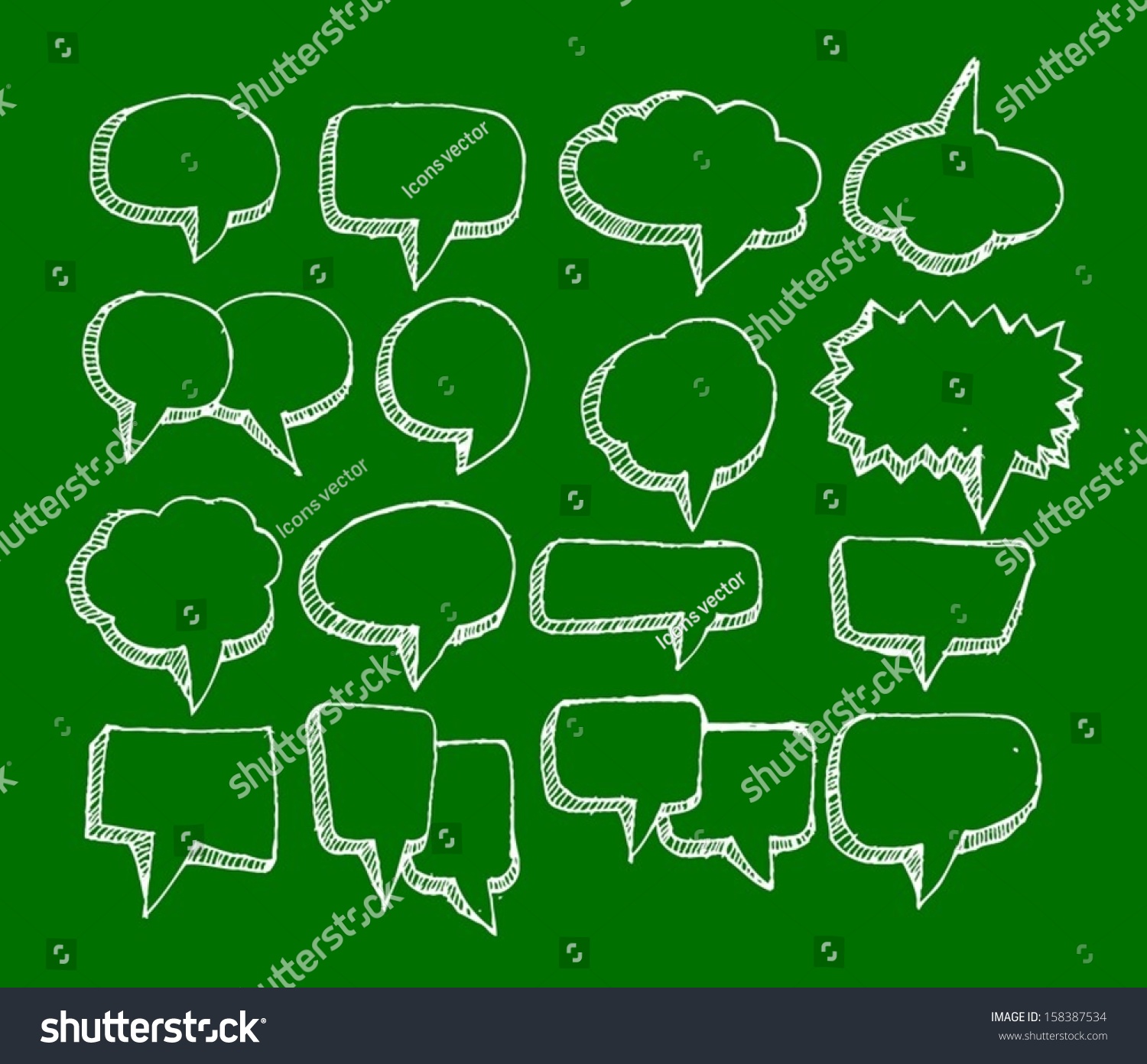 Speech Bubble Sketch Hand Drawn Stock Vector (Royalty Free) 158387534