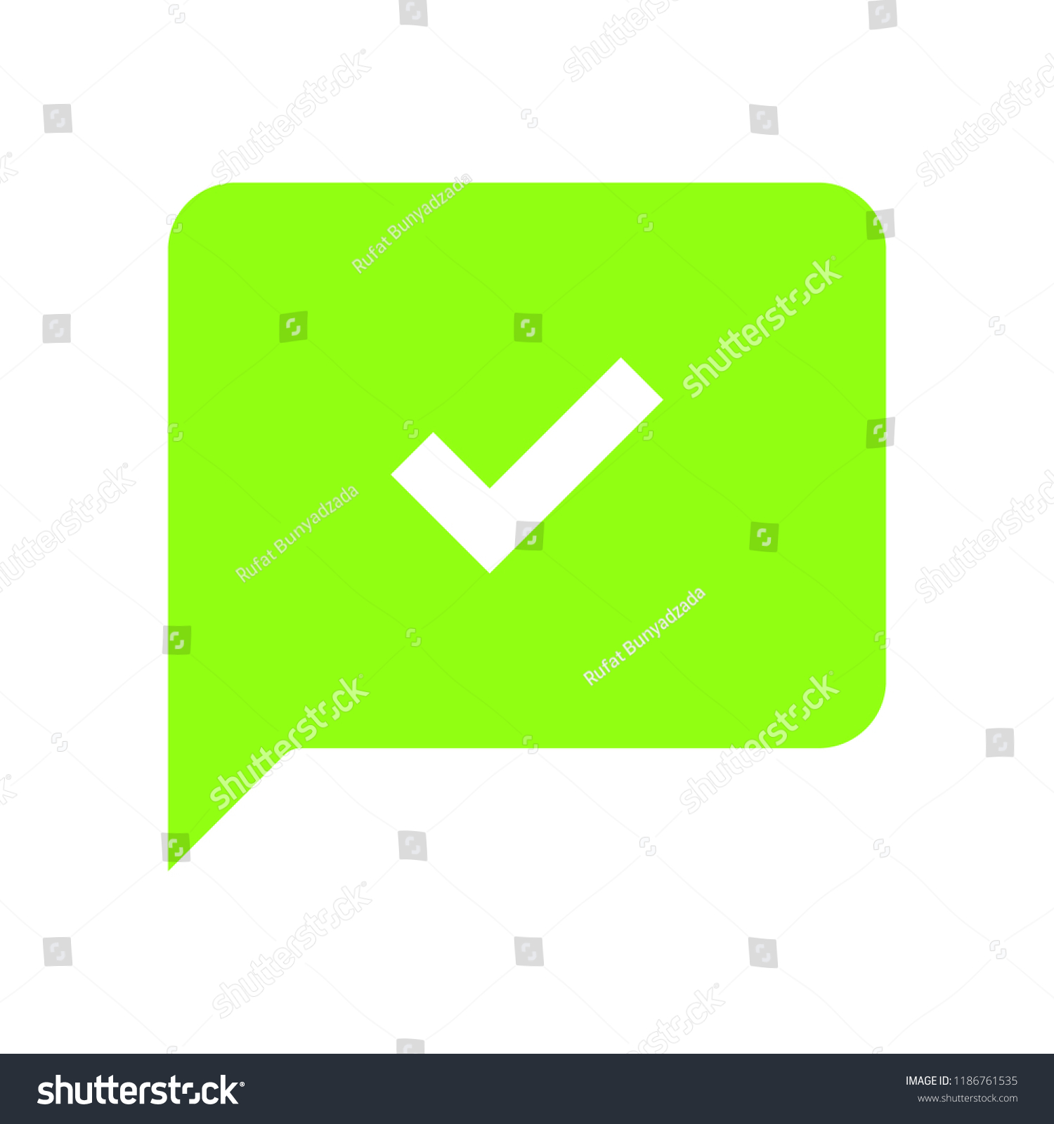 Speech Bubble Tick Icon Stock Vector (Royalty Free) 1186761535