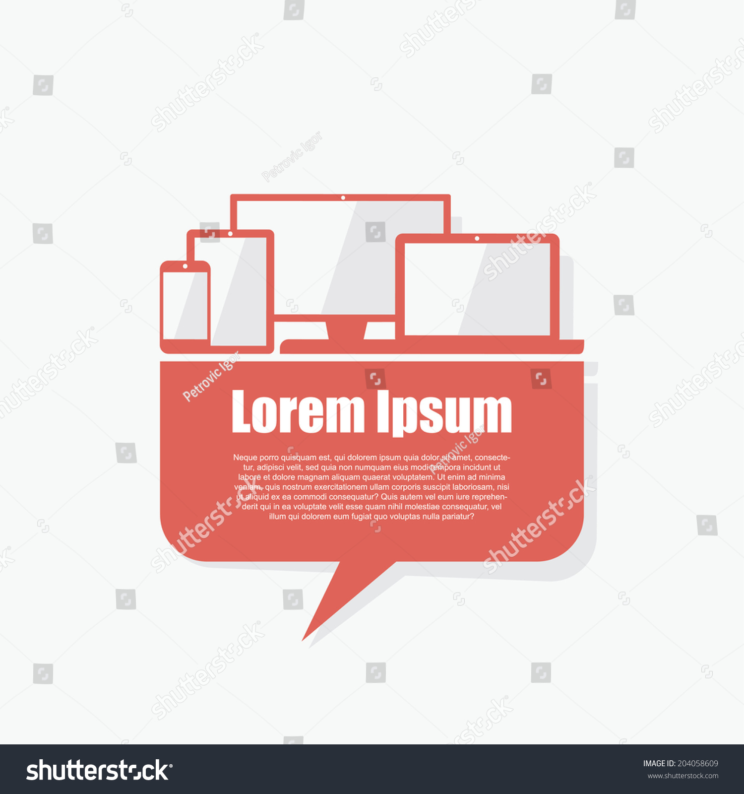 Speech Bubble Ui Devices Vector Illustration Stock Vector (Royalty Free ...