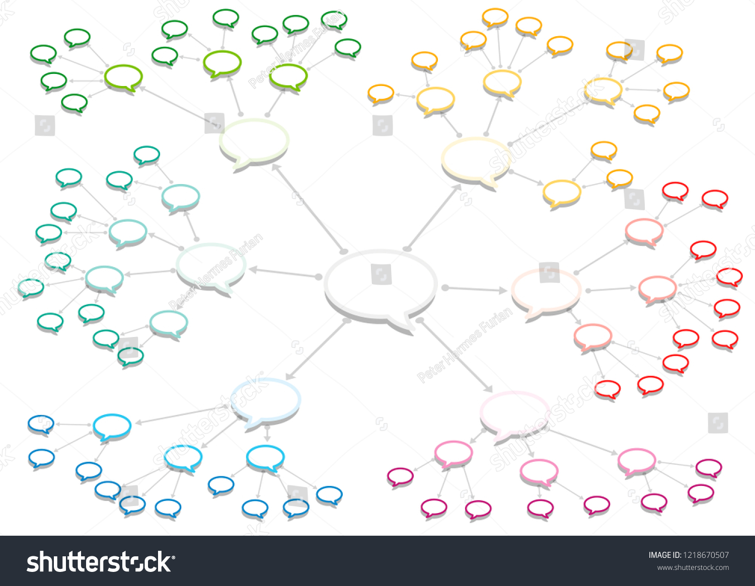Speech Bubbles Colored Information Knowledge Sharing Stock Vector ...