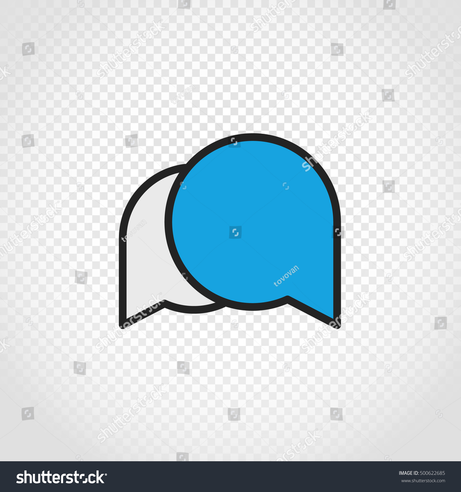 Speech Clouds Vector Icon On Transparent Stock Vector (Royalty Free ...